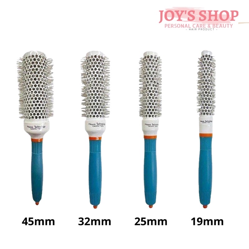 Nano Technology Ceramic + Ionic Round Comb Barber Hair Dressing Salon ...