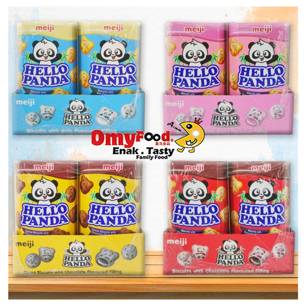 40g x 10pack Meiji Hello Panda Biscuits [Milk/ Strawberry/ Cocoa ...