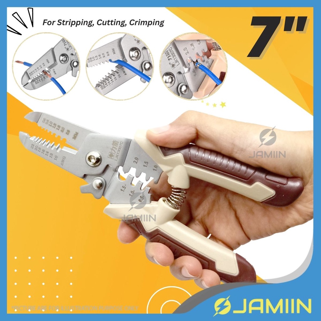 7" Multi Wire Cutter Crimping Tool Stripper Wire Pliers Electrician ...