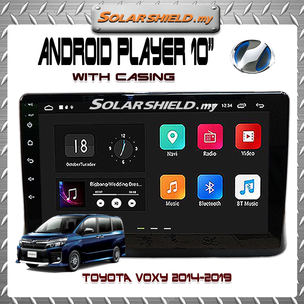 Toyota Voxy 2014-2019 10'' Android Player GPS Waze + Casing (Set) With Socket | Shopee Malaysia