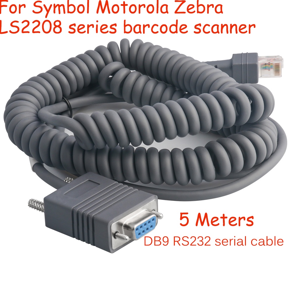 5M LS2208 RS232 Serial Cable for Symbol Barcode Scanner LS2208 LS1203 ...