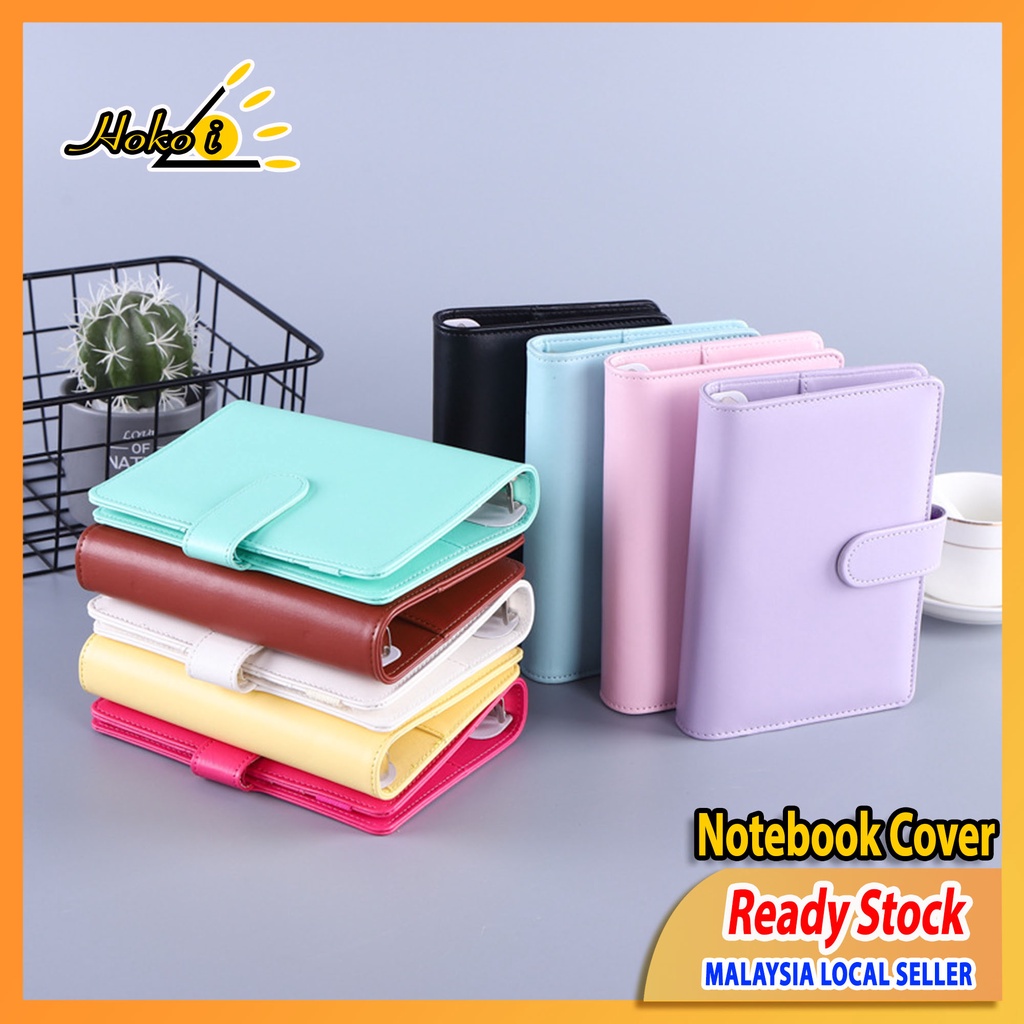 Macaron A5/A6 Leather Loose Leaf Refill Notebook Cover Metal Spiral ...