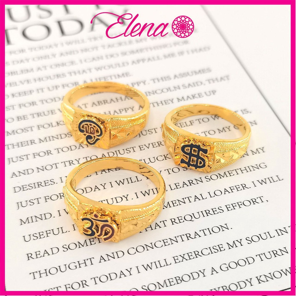 Elena Emas Korea Ring - Cincin Dewasa OHM,DOLLAR,SUNSKRIT(ER555)(ER556)(ER557) | Shopee Malaysia