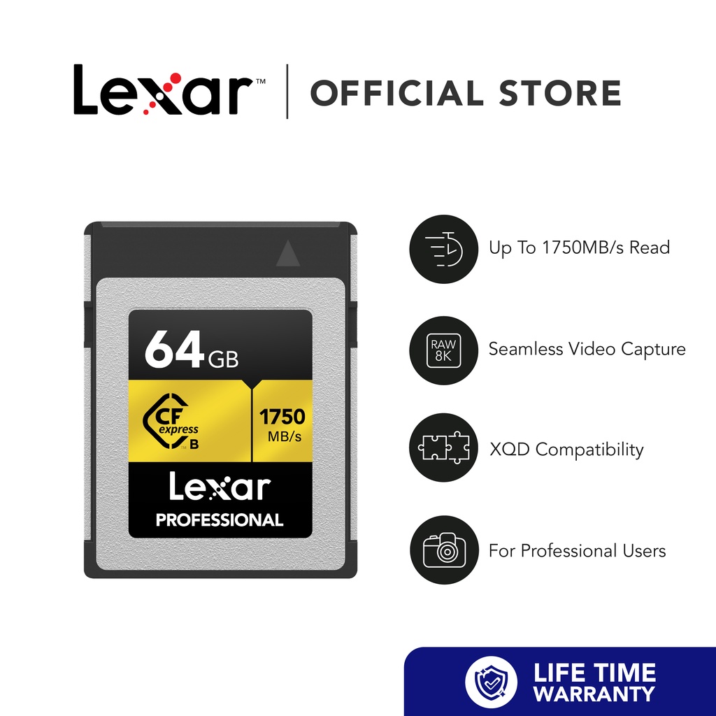 Lexar 128GB/256GB/512GB Professional CFexpress Type B Compact Flash ...