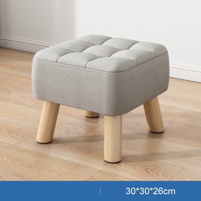 Mini Foot Stool Soft Cushion Wooden Small Bench Chair Ottoman Kerusi ...