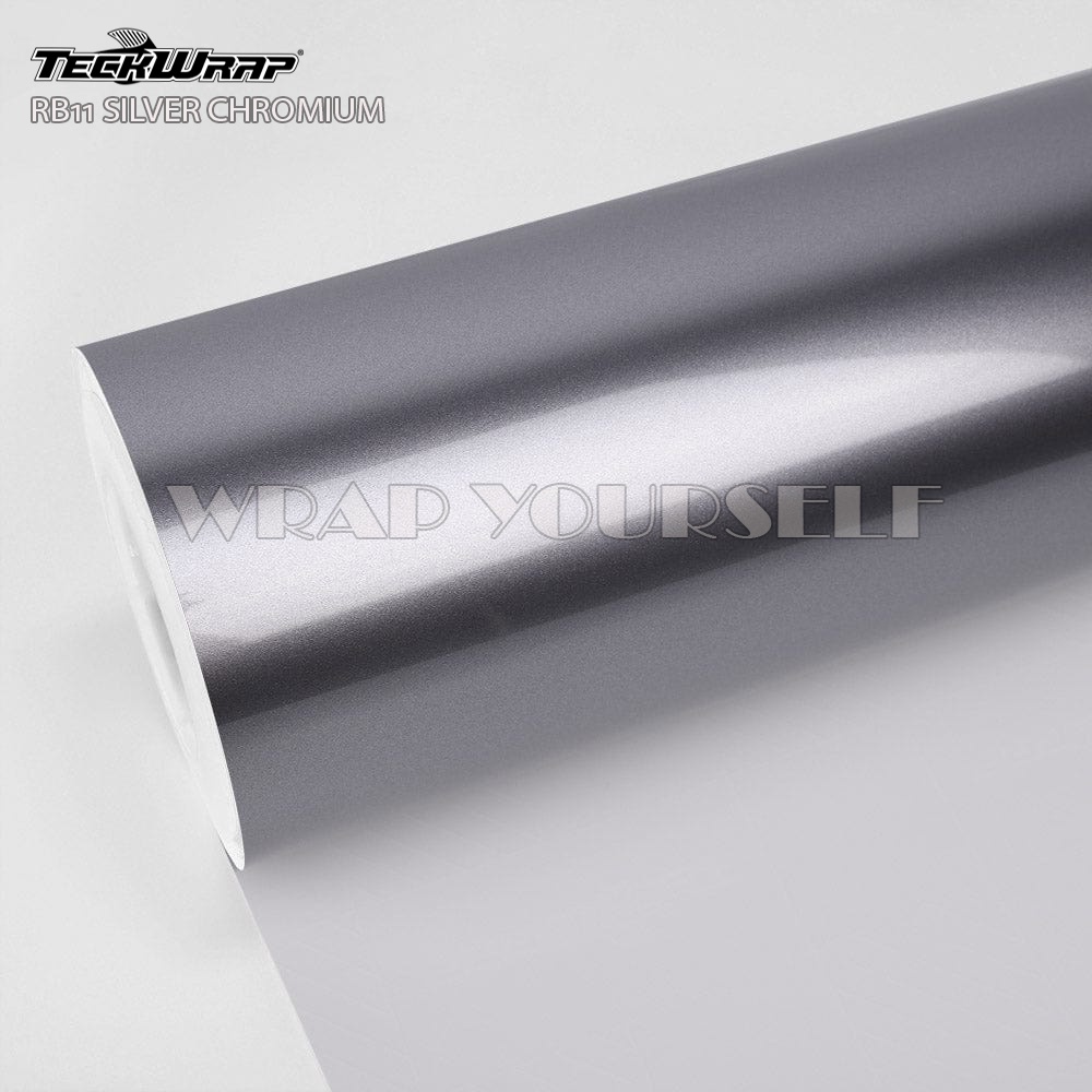 Teckwrap GLOSS METALLIC RB11 Car Wrap Film Gloss SILVER CHROMIUM Bike ...