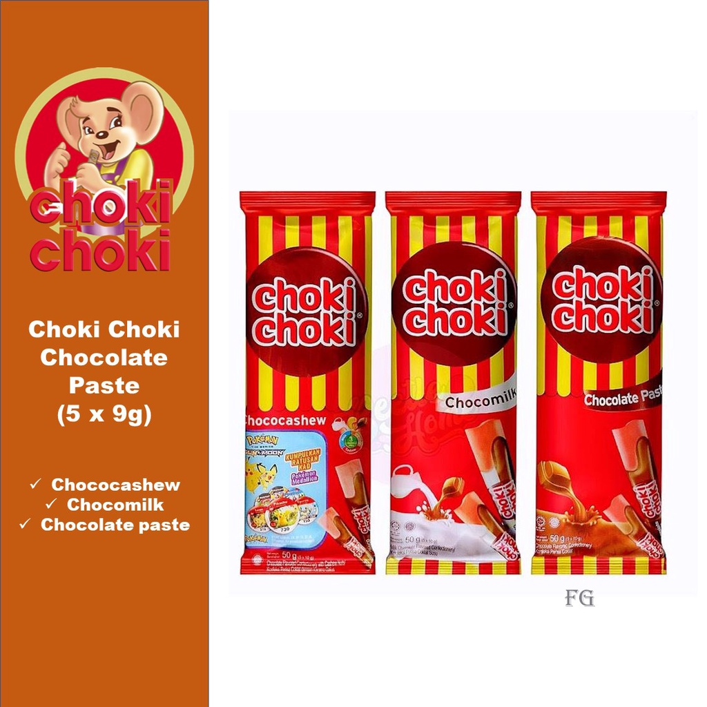 Choki Choki Chocolate/Chocomilk/Chococashew Paste (5 x 9g) | Shopee ...