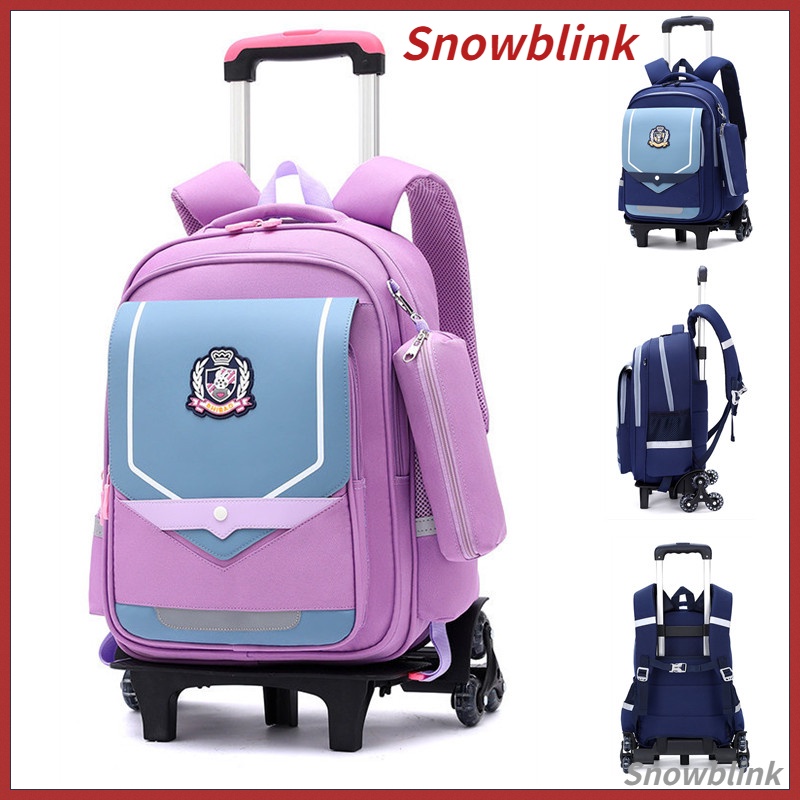 Beg Sekolah Troli 2/6 Roda British Style Rolling Backpacks Kids Wheeled ...