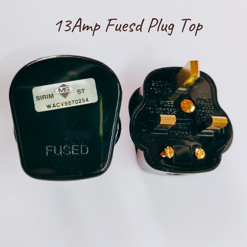 13Amp fused plug top (Black) | Shopee Malaysia