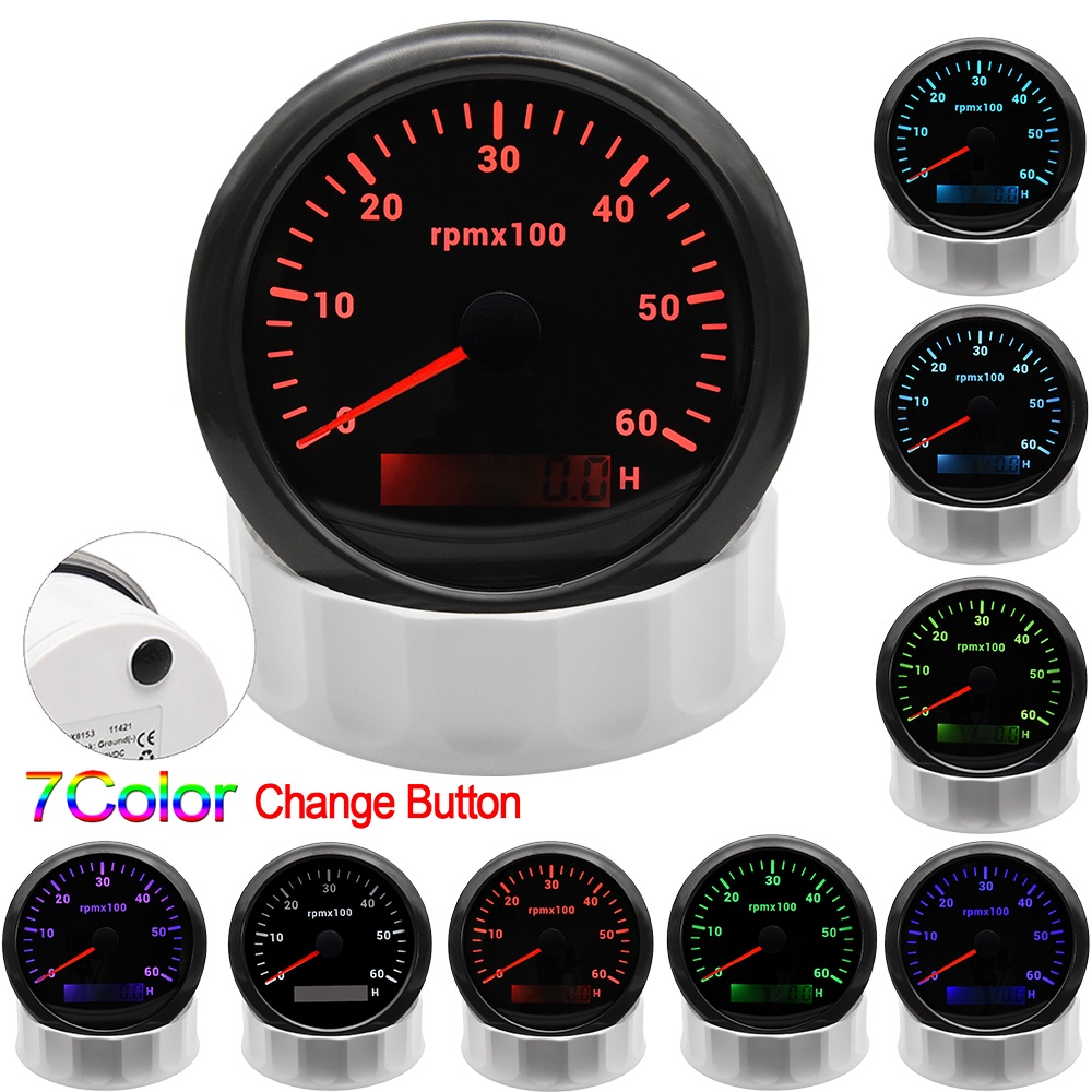 AD 85mm Car Tachometer Diesel Engine RPM Gauge 3000 4000 6000 RPM with ...