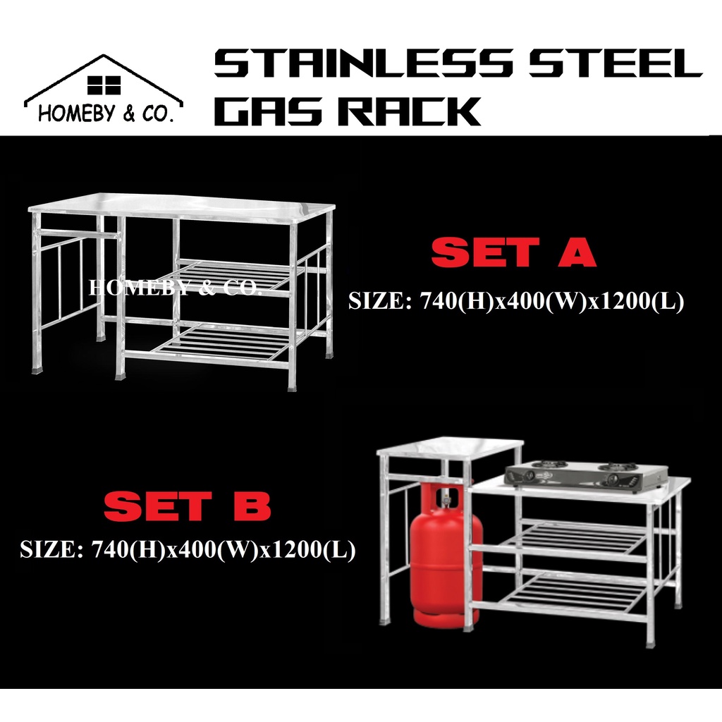 HOMEBY【Double】Stainless Steel Kitchen Stove Rack / Gas Rack / Cooking ...