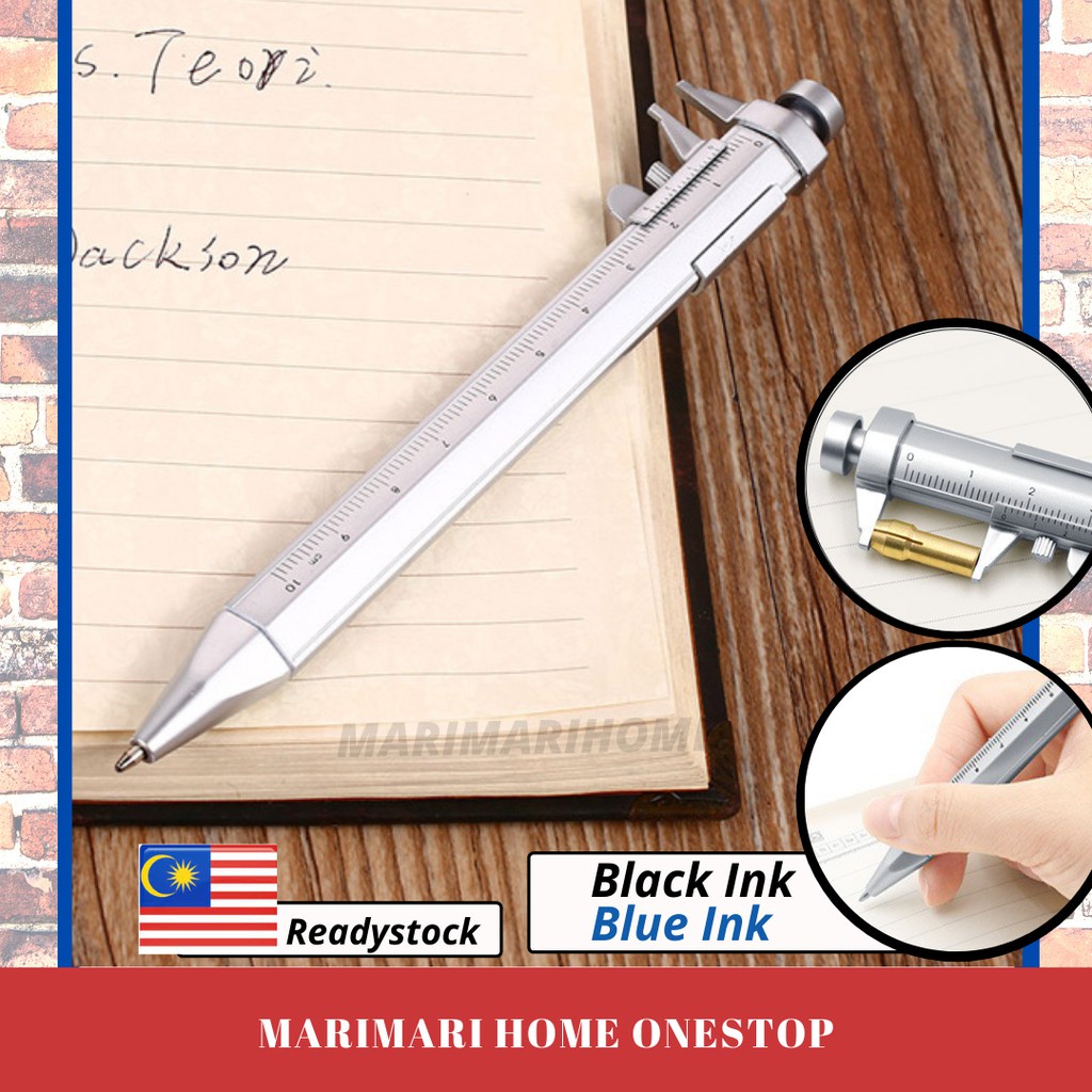 100mm Vernier Caliper Pen Refillable Gel Ink Ball Point Pen Students ...