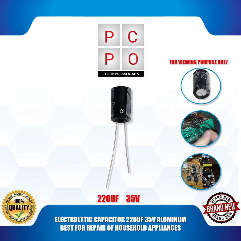 ELECTROLYTIC CAPACITOR 220UF 35V ALUMINUM, BEST FOR REPAIR OF HOUSEHOLD APPLIANCES | Shopee Malaysia