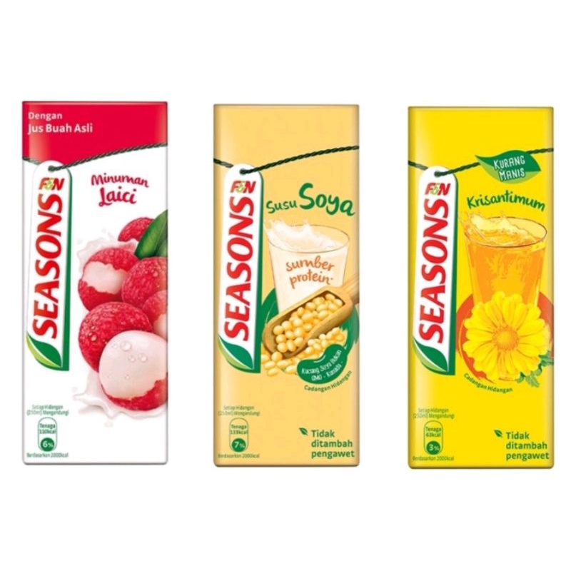 *PROMOSI* Air Kotak F&N Seasons 250ml (Laici, Soya, Teh Bunga) | Shopee ...