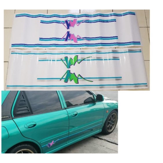 Proton Wira Lining Body Sticker (No.7) (Pink or Green) | Shopee Malaysia