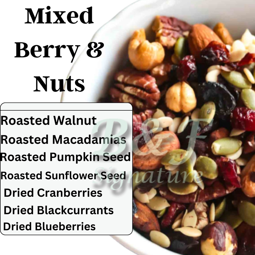 Roasted Mixed Berry Nuts Fruits 100g-500g 健康能量混合坚果 Roasted Mixed Nuts ...