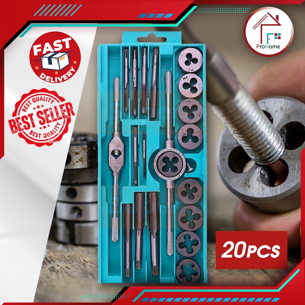 20Pcs Metric Hand Tap and Die Set Screw Thread Plugs Set/ Taper Reamer Tools | Shopee Malaysia