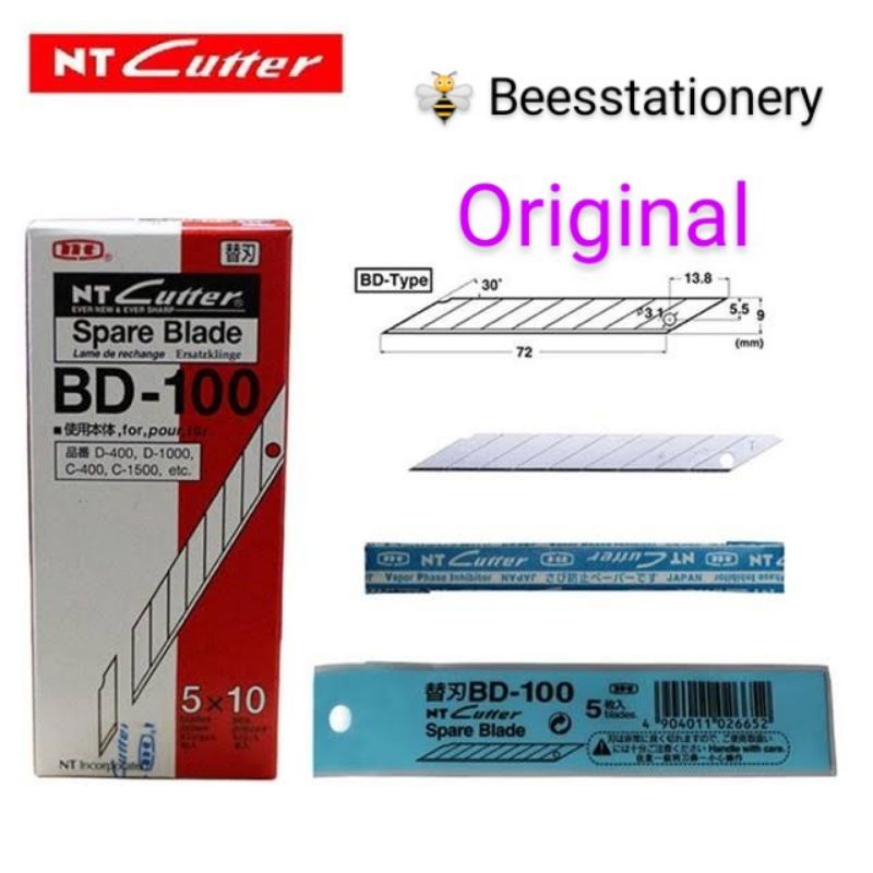 BD-100 NT CUTTER BLADE MAKE IN JAPAN(5PC) | Shopee Malaysia