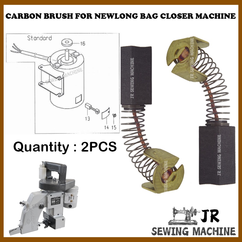 motor carbon for newlong machine np7a / motor karbon mesin jahit guni ...