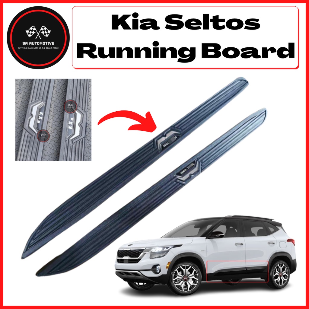 Kia Seltos 2021 Side Step Running Board Nerf Bar Sill Plates (High ...