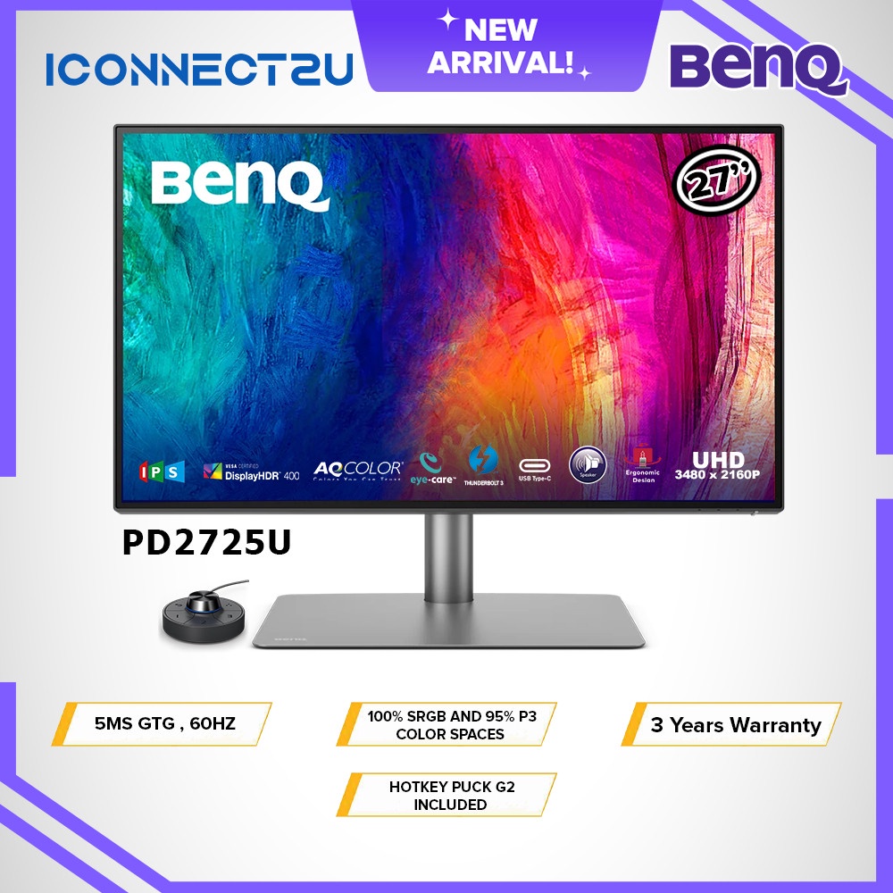 BenQ 27" PD2725U AQCOLOR 4K UHD IPS 60Hz 5ms 100% sRGB 95% P3 ...