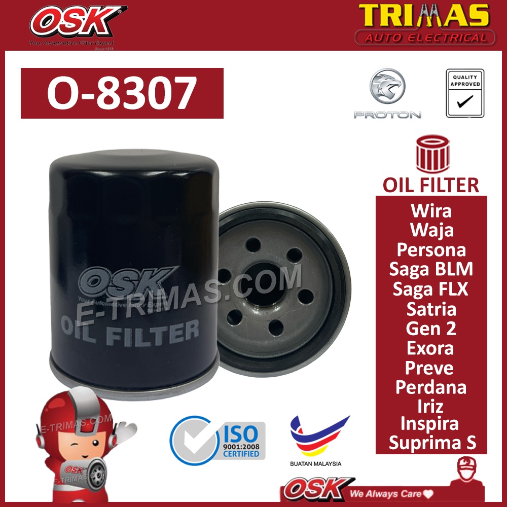 OSK Oil Filter Proton Wira Waja Persona Gen2 Saga Iswara BLM FL FLX ...