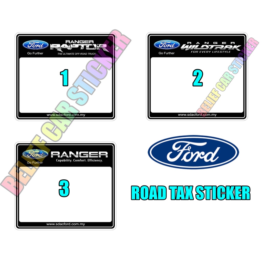 FORD RANGER RAPTOR WILDTRAK ROAD TAX STICKER | Shopee Malaysia