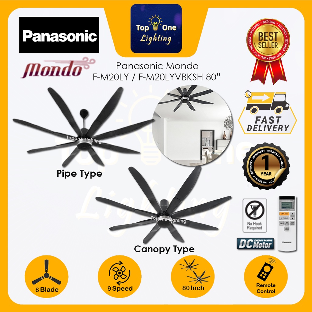 Panasonic Ceiling Fan (80 Inch/Canopy Type) Mondo Motion Sensor Twin DC ...