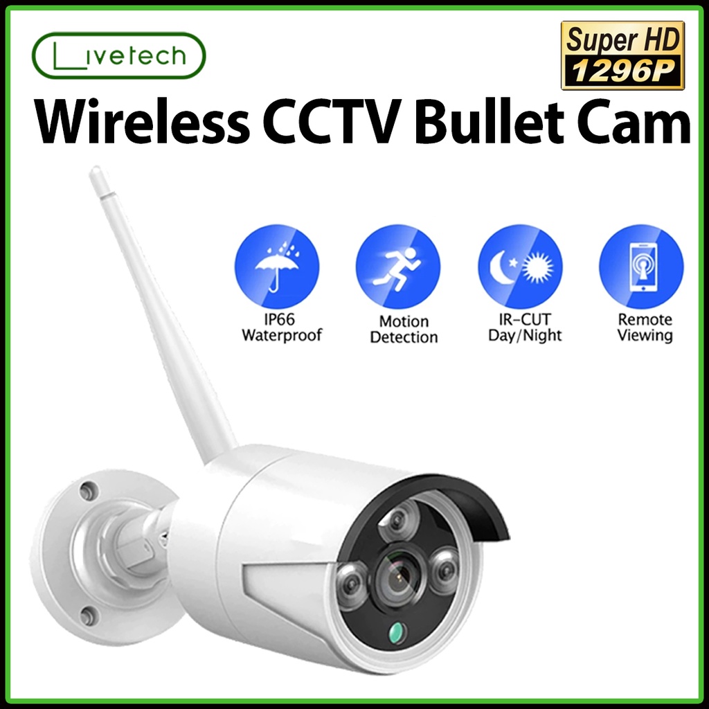 LiveTech Full HD 2MP 3MP 1080P NVR Camera Wireless Camera WiFi Outdoor ...