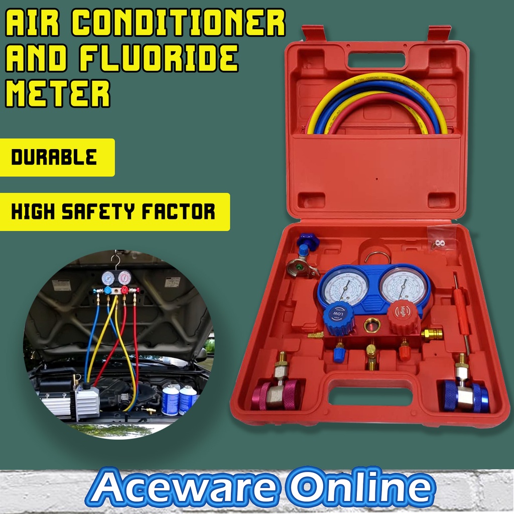 Manifold Gauge Aircond Meter Gauge Aircond Meter Set Aircond Meter Hose ...