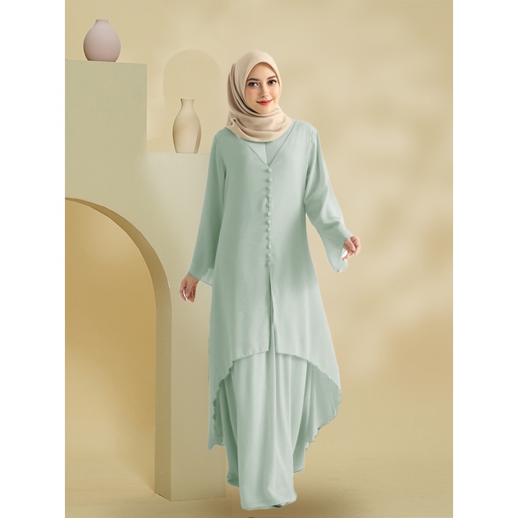 LA abaya 2in1 Set Warda Premium Ironless Elegant Suit muslimah women ...