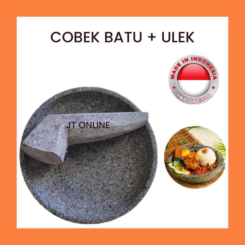 Original Stone Cobek Diameter 20CM Free Ulek/ULEK SAHAJA / COBEK Batu ...