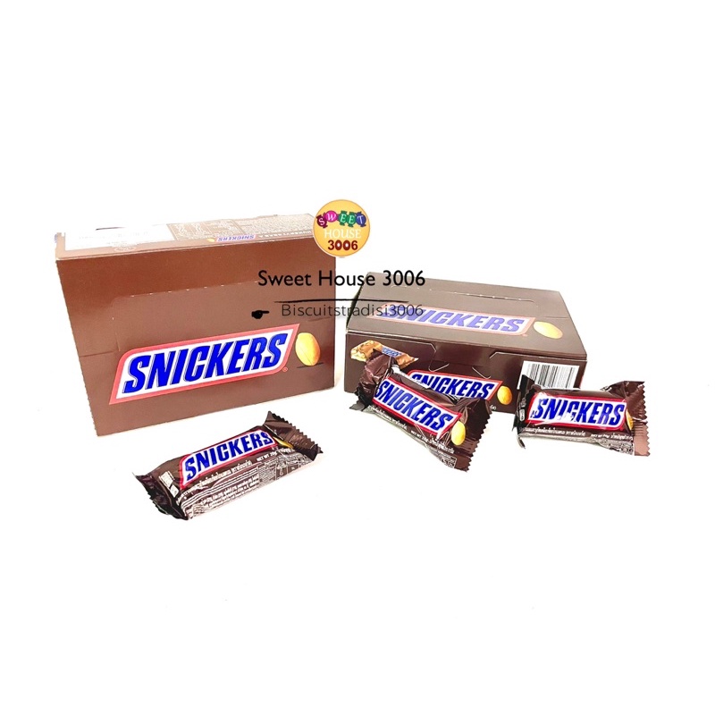 Snickers Mini Chocolate Bar Chocolate Coated Peanut 12’s x 20g | Shopee Malaysia