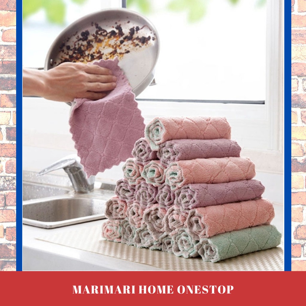 Super Absorbent Microfiber Kitchen Dish Cloth Household Cleaning Dish ...