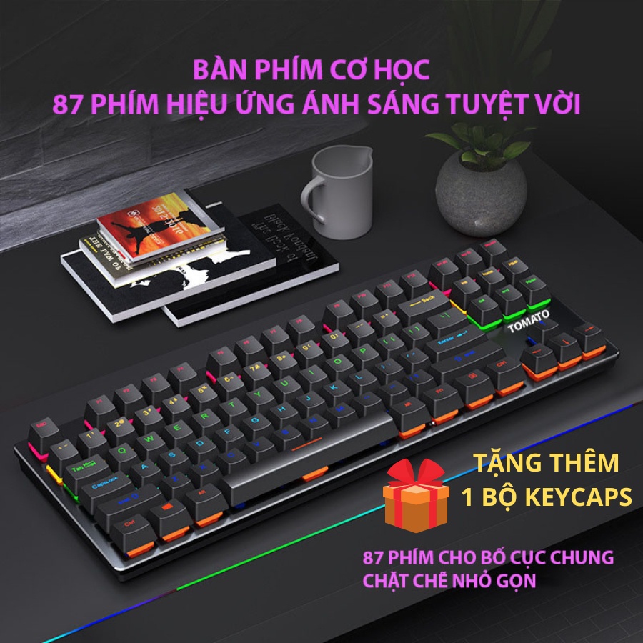Tomato S87 mini LED RGB computer mechanical keyboard with different ...