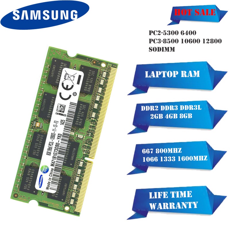 New Samsung Laptop RAM DDR3 DDR3L 2G 4G 8G 1066/1333/1600MHz DDR2 2GB ...