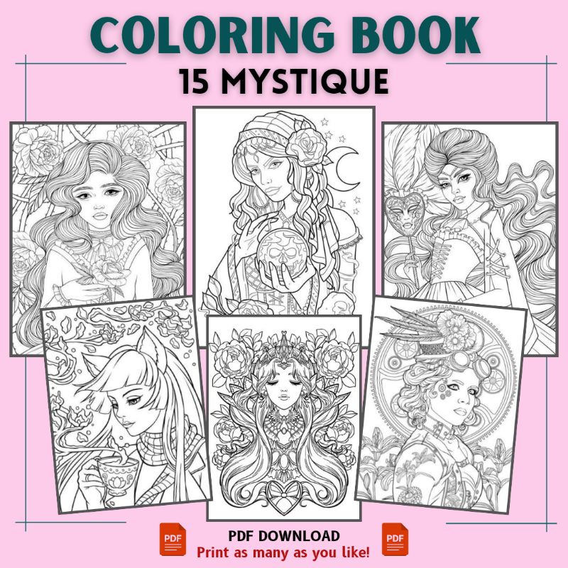 [PDF] 15 Pictures MYSTIQUE - Printable Coloring Book For Kids Adults ...