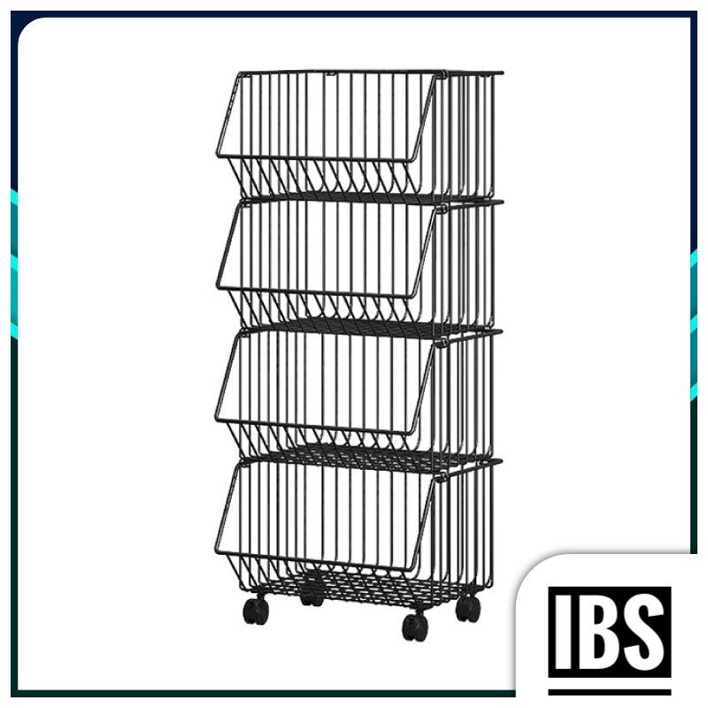 IBS 4 Tiers Trolley Storage Rack Spice Rack Fruit vegetables Storage ...