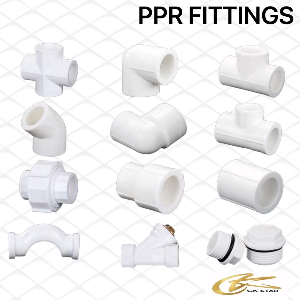 PPR FITTINGS PLAIN ELBOW,COUPLING,TEE,END CAP,MALE PLUG,REDUCER 1/2" 3/4" 1" | Shopee Malaysia