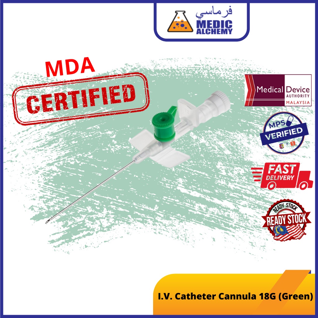 (HOT ITEM) IV CATHETER WITH VALVE 18G CANNULA BRANULA | Shopee Malaysia