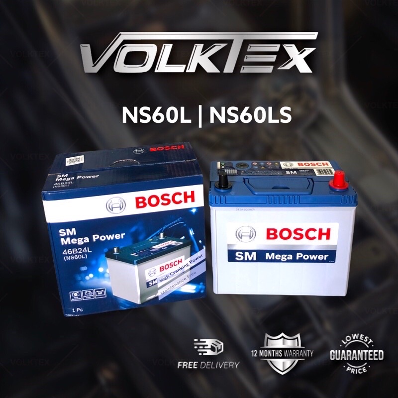 BOSCH 46B24L - NS60L - 45AH Car Battery -Vios, Altis, Livina, Almera ...