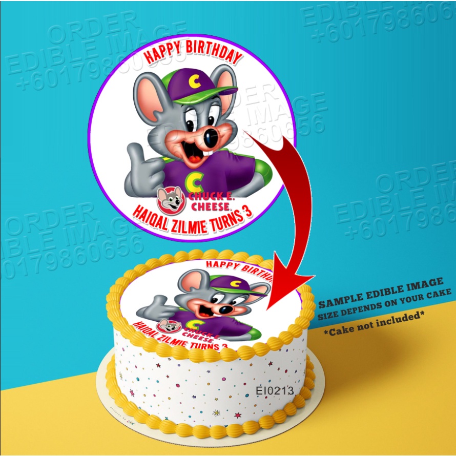 Printing EI Chuck E. Cheese Edible Image Print Cake Photo Icing Paper ...