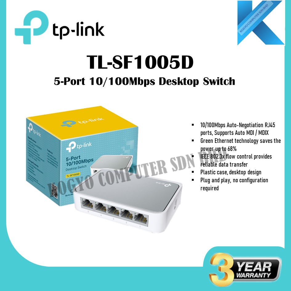 TP-LINK TL-SF1005D 5-PORT / TL-SF1008D 8-PORT DESKTOP SWITCH WITH 10 ...