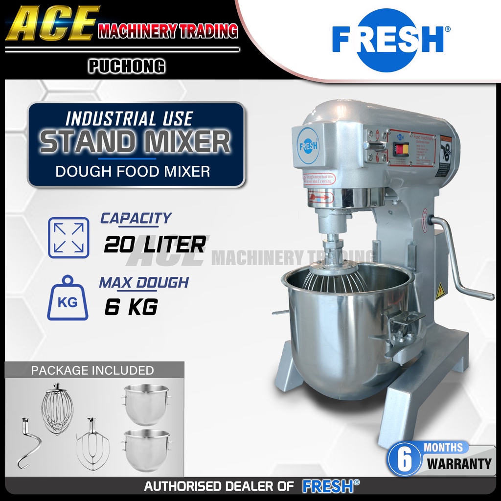 [ FRESH ] Food Mixer Stand Mixer 20L Capacity 6KG Dough 1100Watt Heavy ...