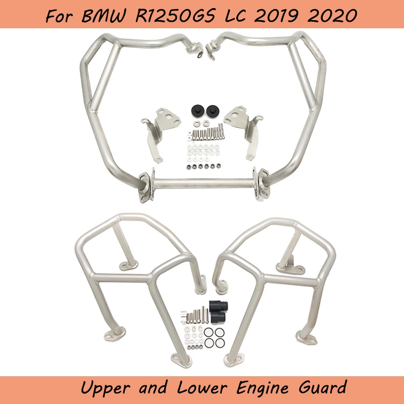 Motorcycle Bumper Upper and Lower Engine Guard Highway Crash Bar Fuel ...