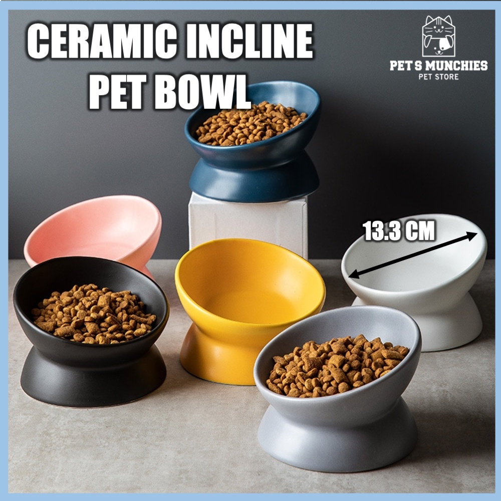 Pet Ceramic Bowls Pet Feeder Bekas Makanan Kucing Seramik Cat Feeder ...