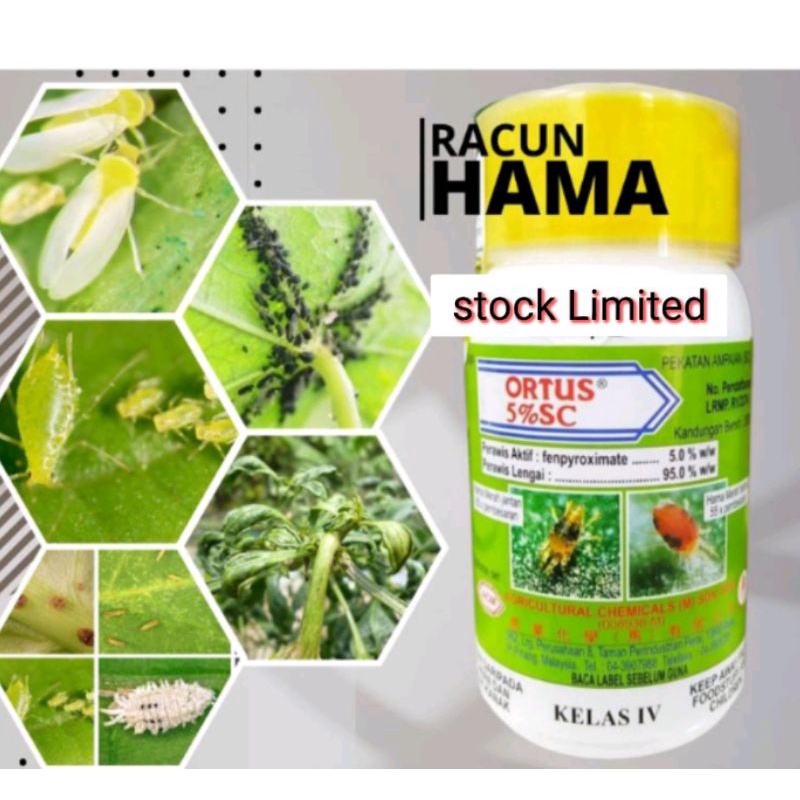250ml ORTUS 5% SC/100% ORIGINAL /fenpyroximate 5%/Racun Hama Merah ...