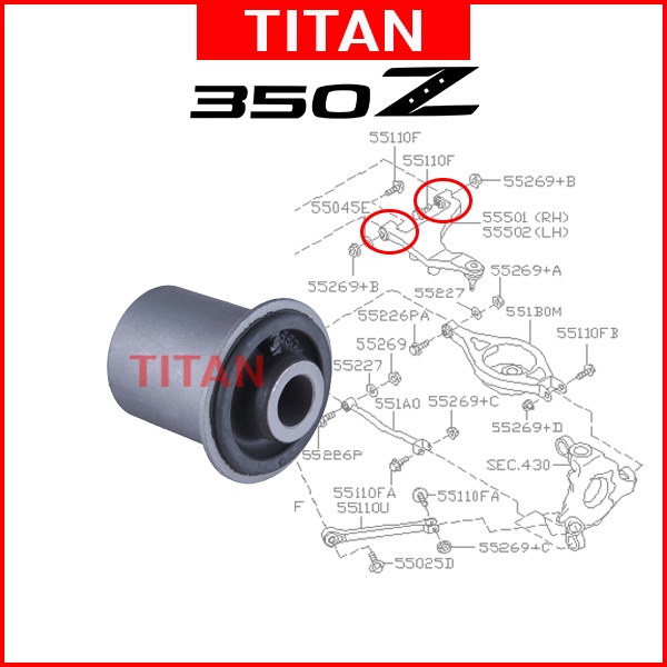 NISSAN FAIRLADY 350Z Z33 SKYLINE V35 REAR UPPER ARM BUSH | Shopee Malaysia