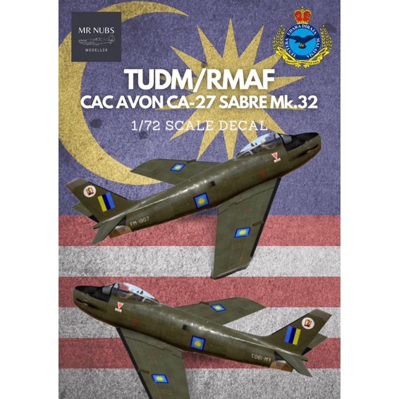 1:72 scale TUDM/RMAF Avon Sabre CA-27 Decal | Shopee Malaysia