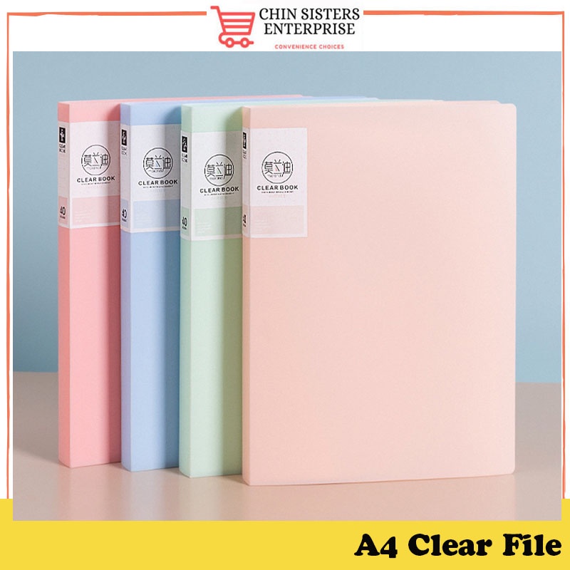 A4 Morandi Clear File | 20 40 60 80 100 Pockets | Clear Holder ...